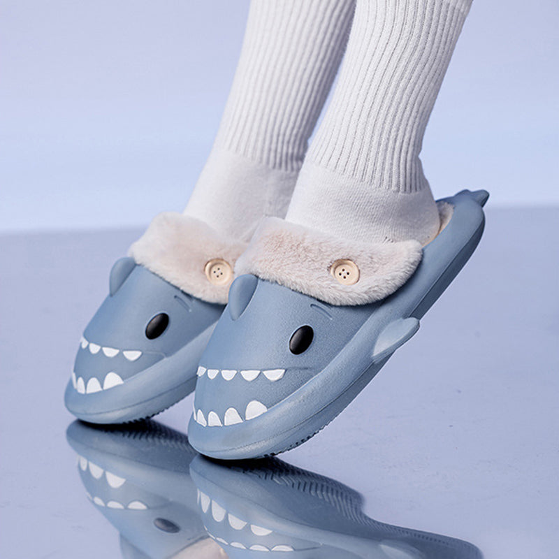 Buttons Winter Shark Slippers(Adults) | ZAKAPOP Original Women's Shark ...