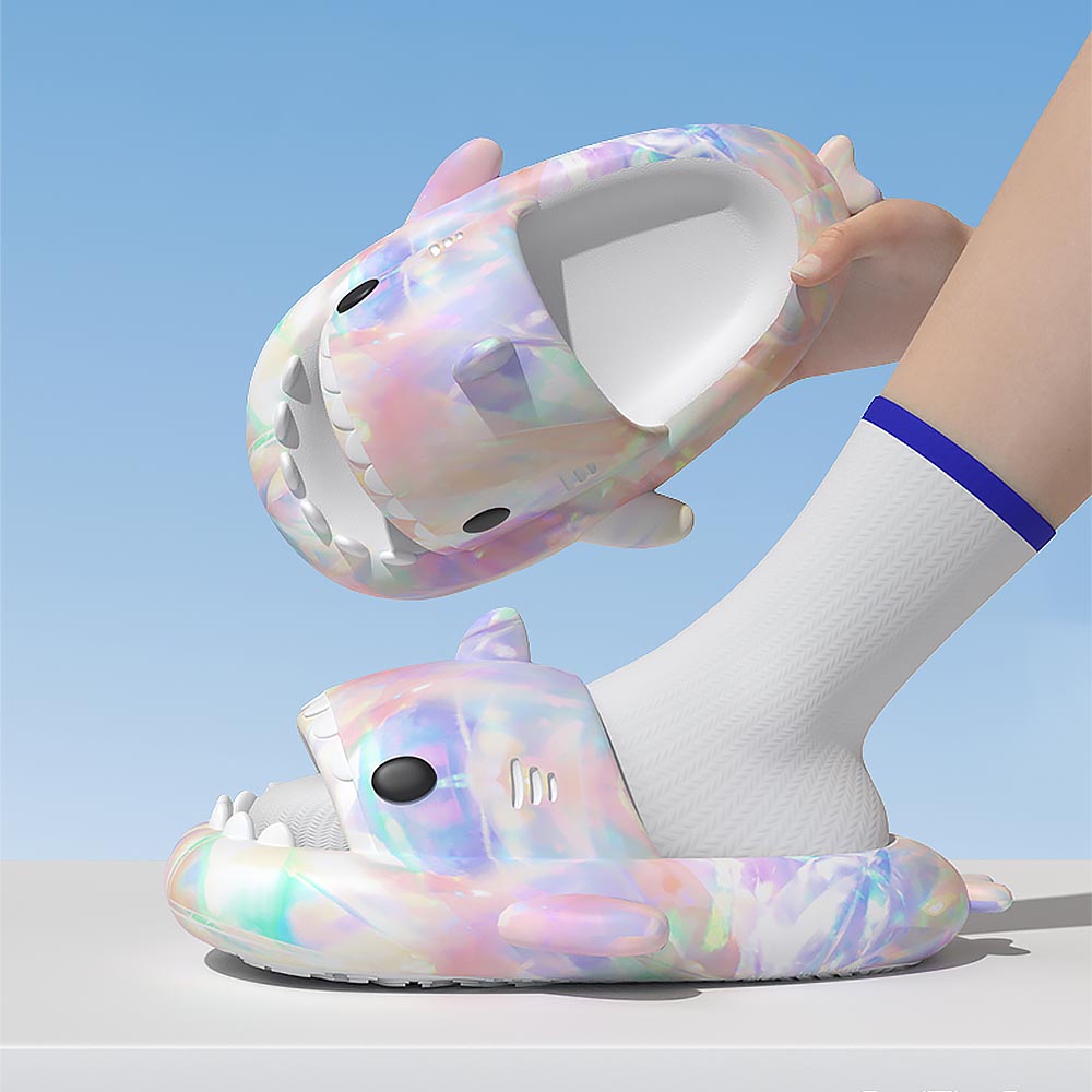 Colorful Shark Slippers(Adults) | ZAKAPOP Shark Slides | Shark Slippers ...