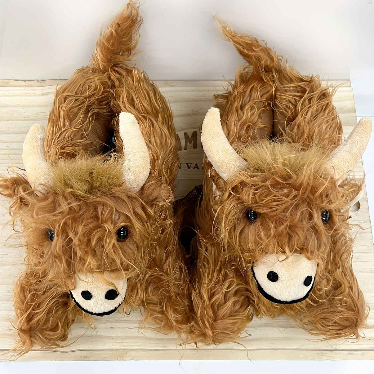 Highland Yak Plush Novelty Slippers | ZAKAPOP Warm & Soft Indoor Shoes ...