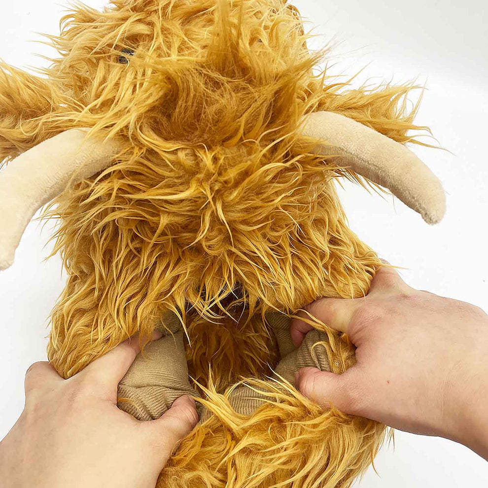 Highland Yak Plush Novelty Slippers | ZAKAPOP Warm & Soft Indoor Shoes ...