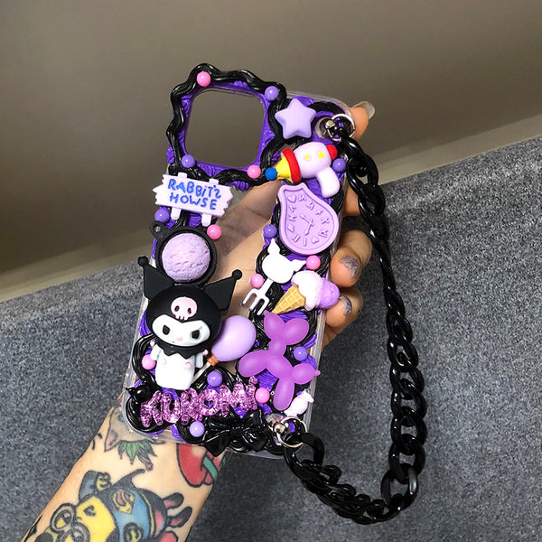 Handmade Kuromi Cream Phone Case with Chain | ZAKAPOP | Customized ...