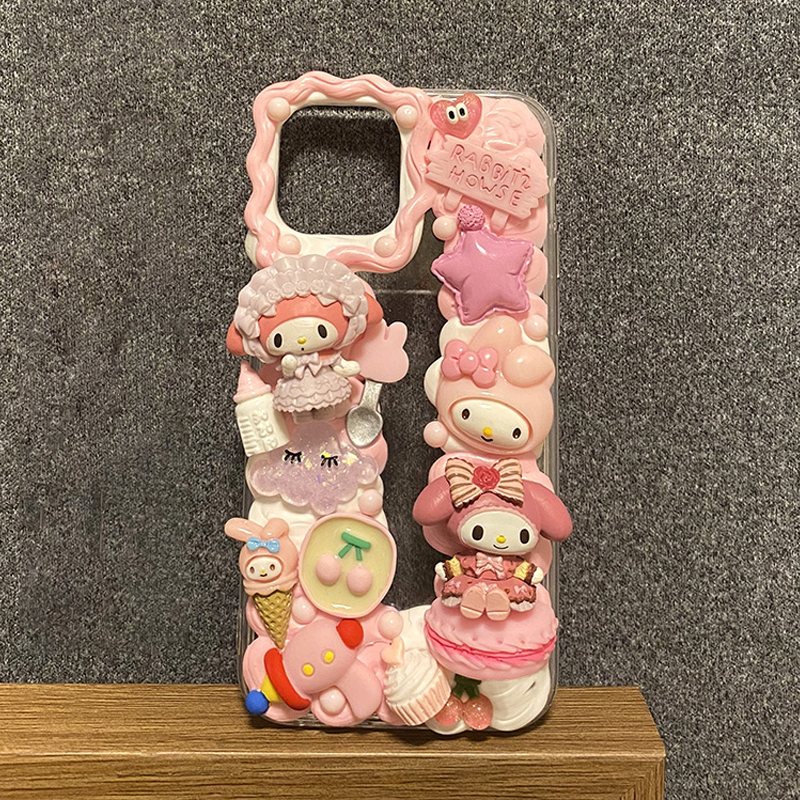 Handmade My Melody & Kuromi Cream Phone Case | ZAKAPOP | Luxurious DIY ...