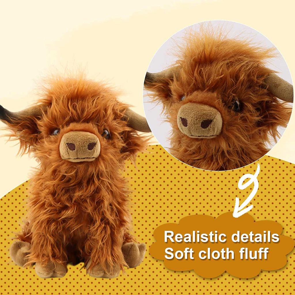 Realistic Soft Highland Cow Plush Toys – ZAKAPOP